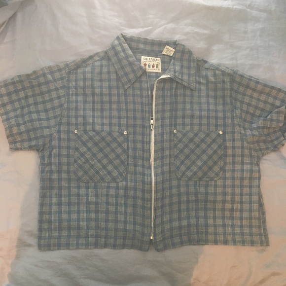 Tops | Western Style Zipper Front Crop Top Shirt | Poshmark